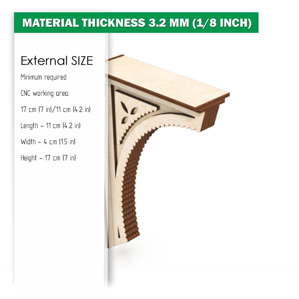 DXF, SVG files for laser Decorative Rustic Corbel, Home Decor, Vector ...