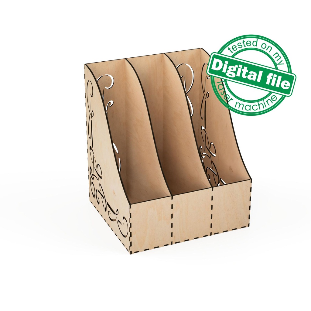 DXF, SVG files for laser Three Different design Magazine holder ...