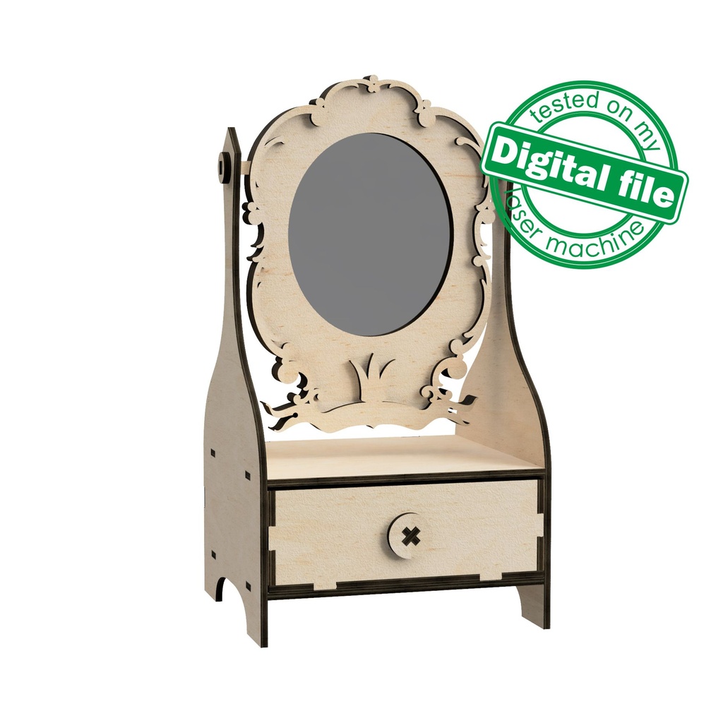 DXF, SVG files for laser Dressing table with mirror,female boudoir for ...