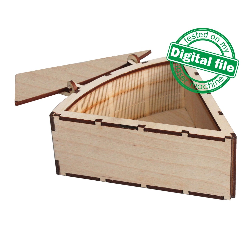 DXF, SVG files for laser Triangle wooden box Piece of Cheese, Two ...