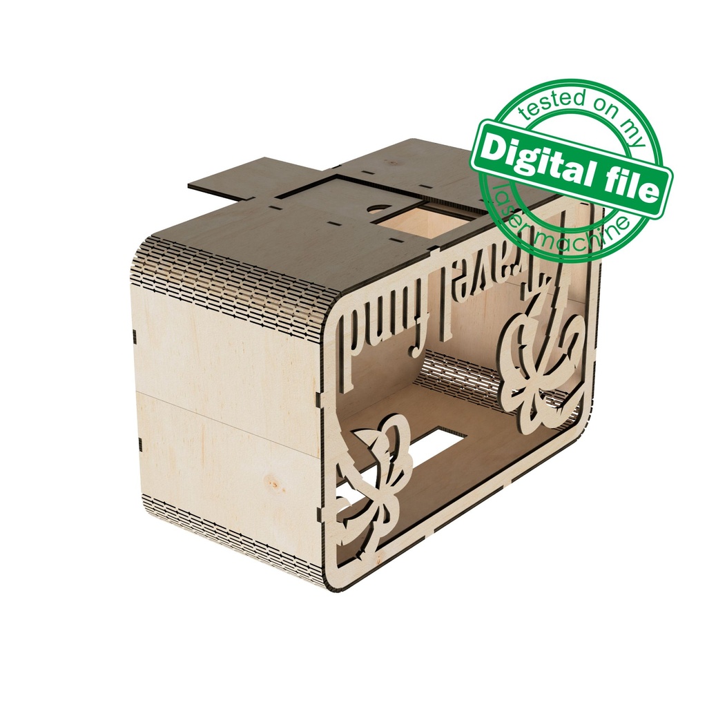 DXF, SVG files for laser Piggy bank, personalized money box, Travel ...