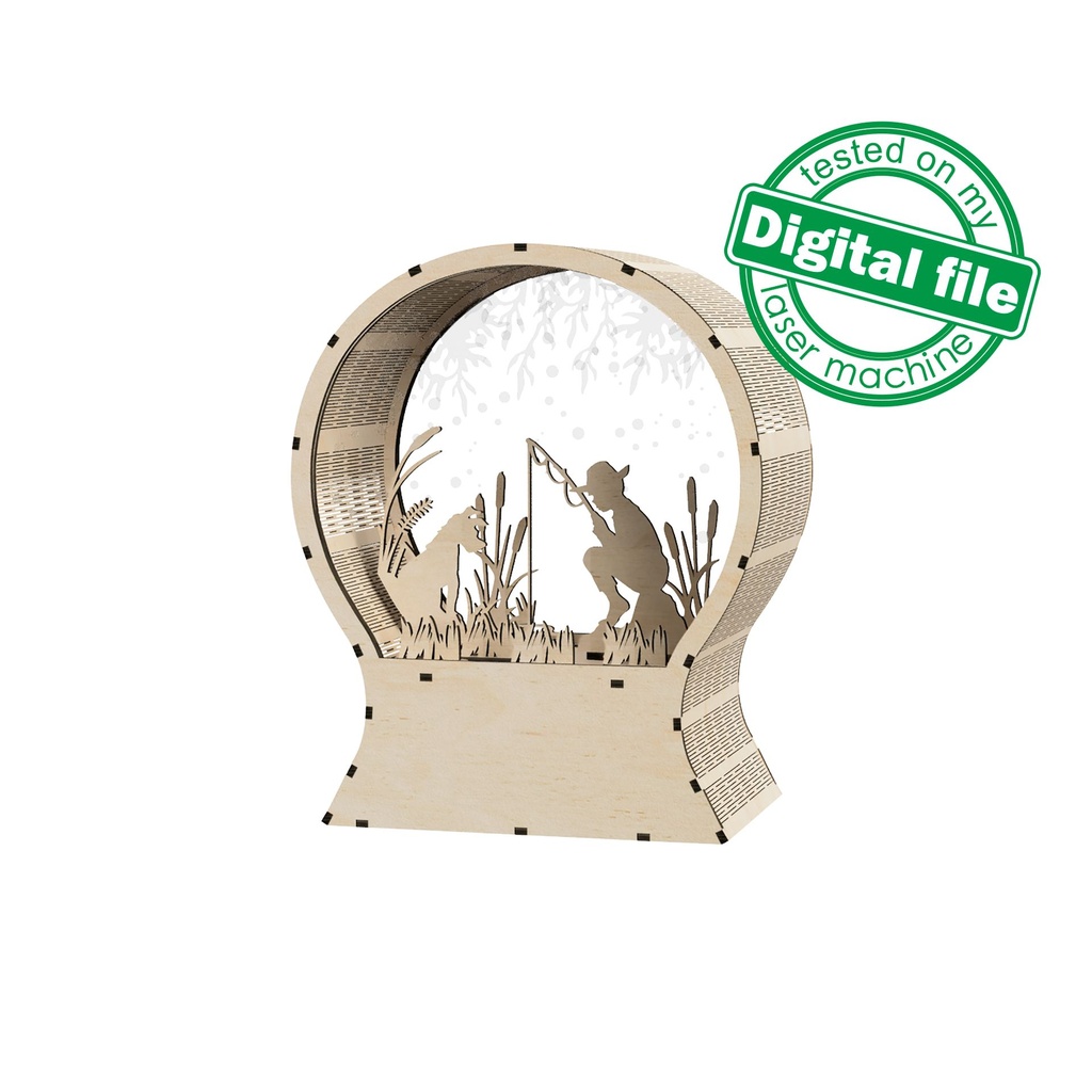 DXF,SVG files for laser Light Up Snow Globe, Father's day gift, boy ...