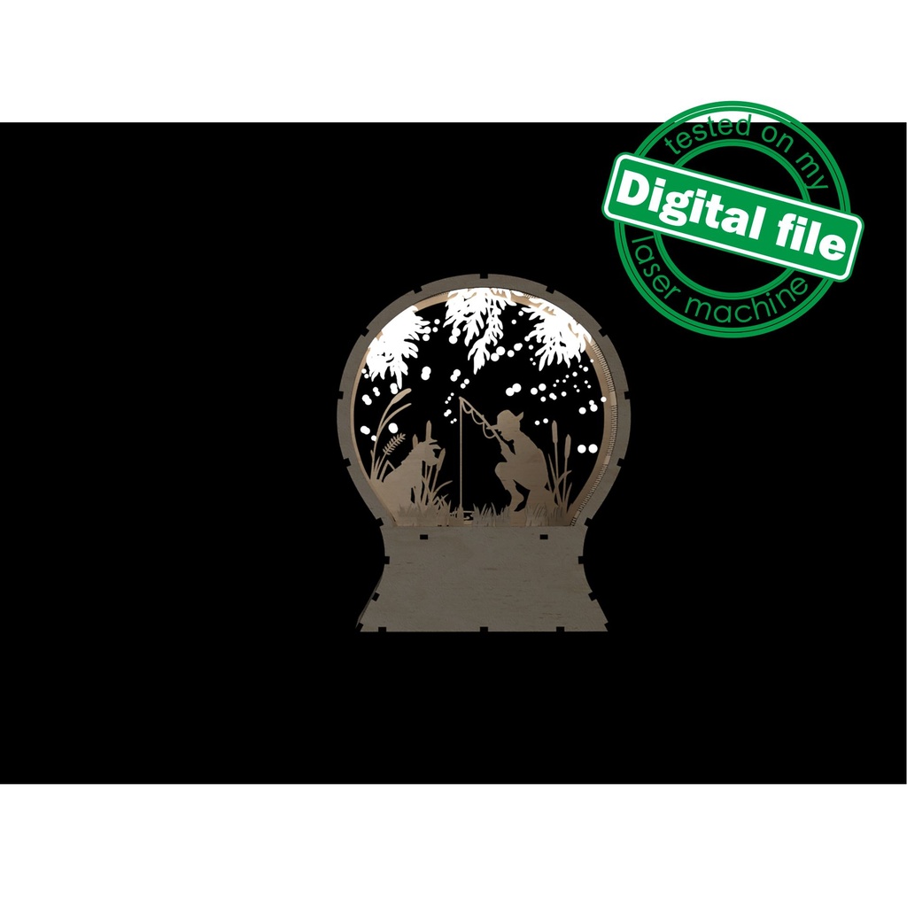 DXF,SVG files for laser Light Up Snow Globe, Father's day gift, boy ...
