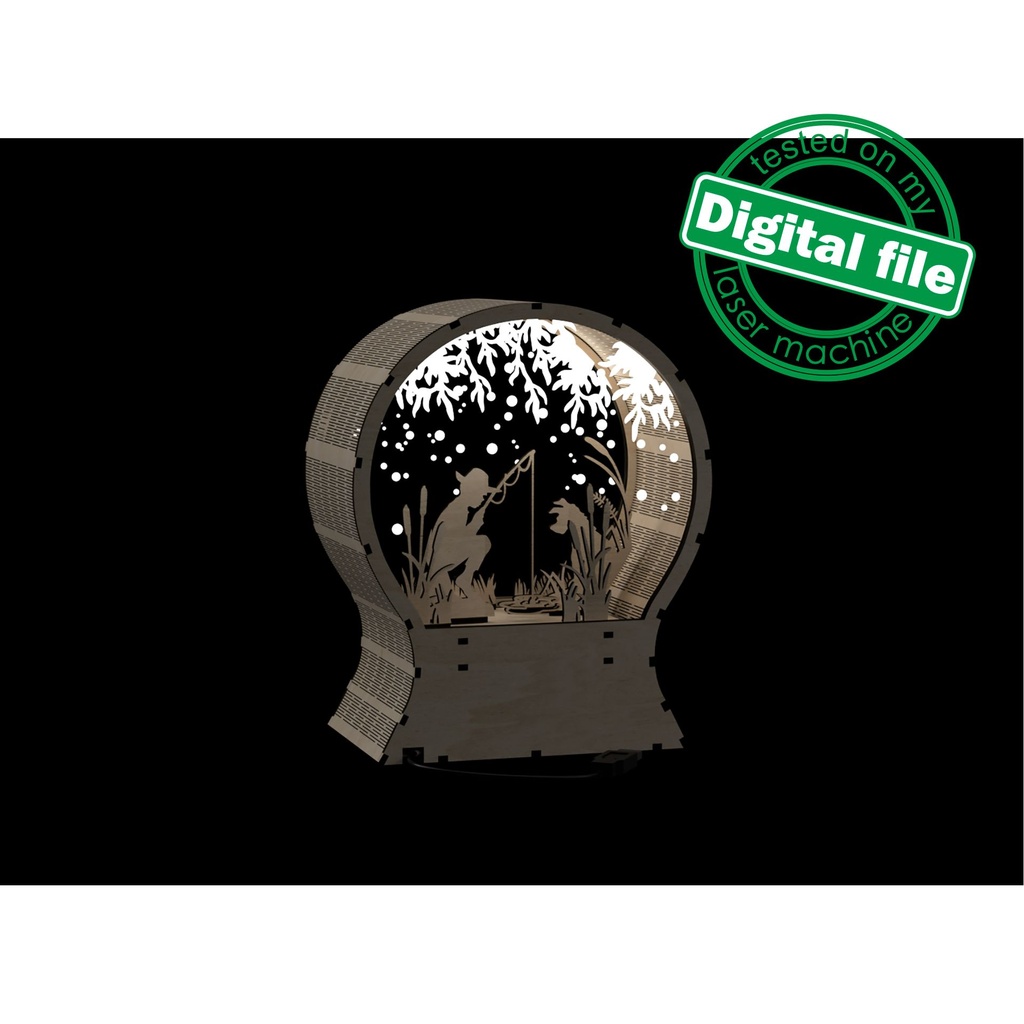 DXF,SVG files for laser Light Up Snow Globe, Father's day gift, boy ...