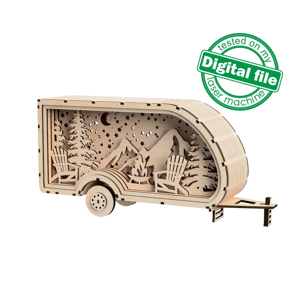 DXF, SVG files for laser Light Box Travel Trailer, Seasons ...