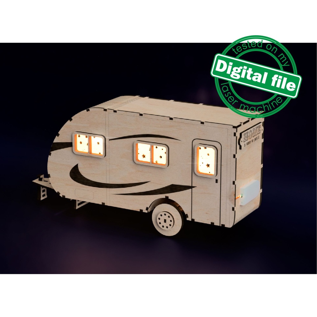 DXF, SVG files for laser Light Box Travel Trailer, Seasons ...
