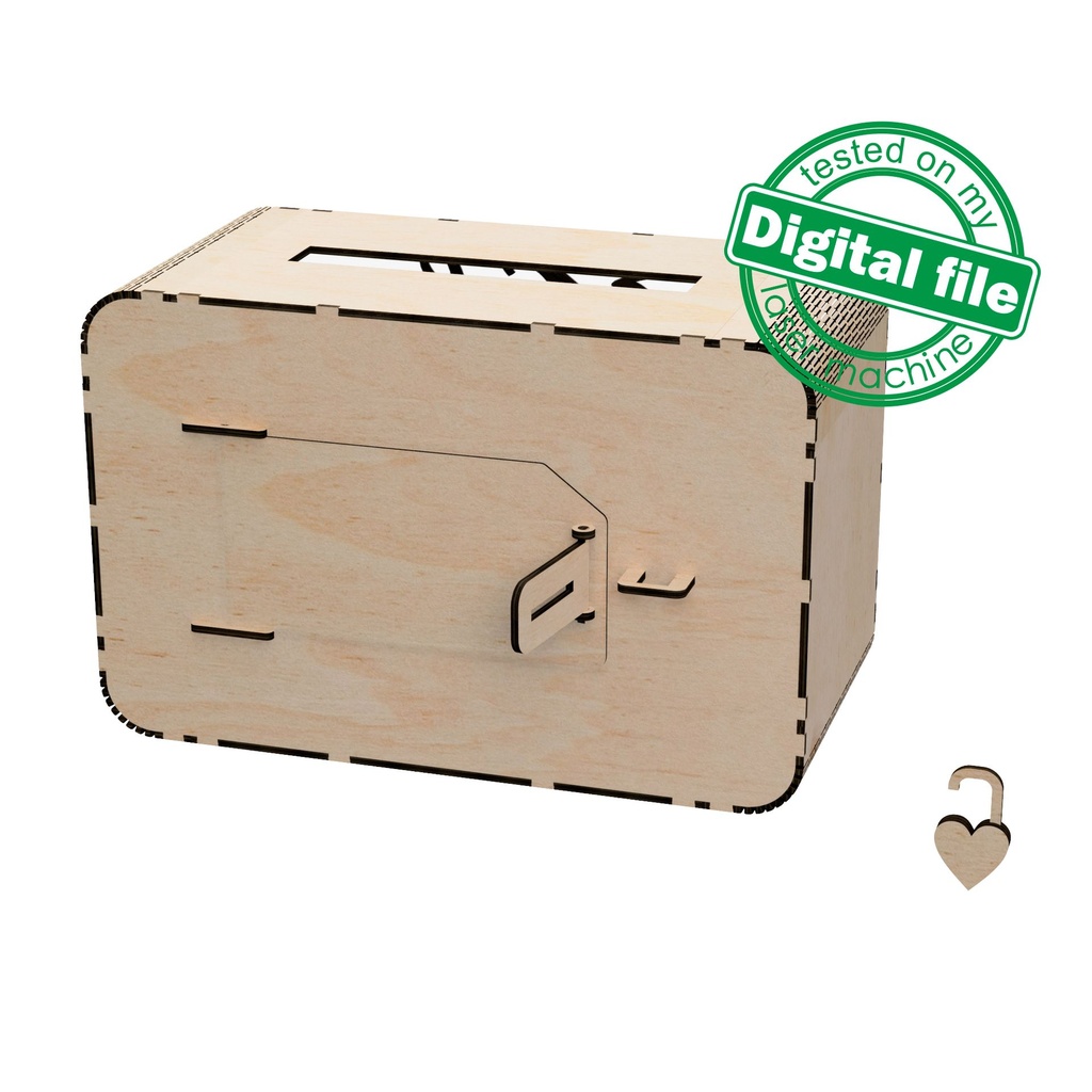 DXF, SVG files for laser Wedding card box, money box, Engagement Card ...