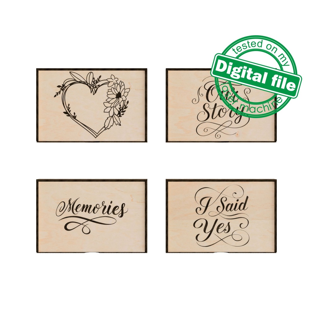 DXF, SVG files for Laser Cut Box with Sliding Lid, Drawers, Souvenir ...