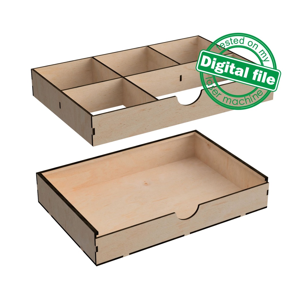 DXF, SVG files for Laser Cut Box with Sliding Lid, Drawers, Souvenir ...