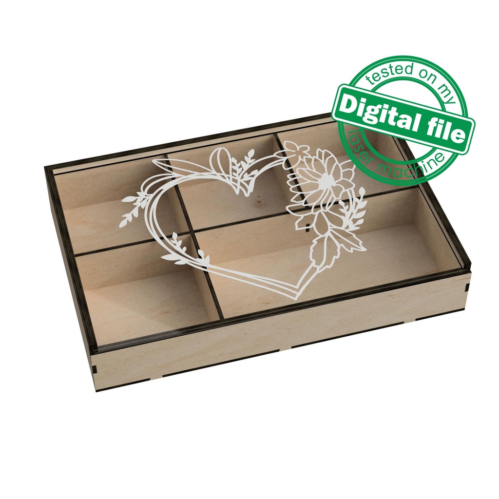 DXF, SVG files for Laser Cut Box with Sliding Lid, Drawers, Souvenir ...