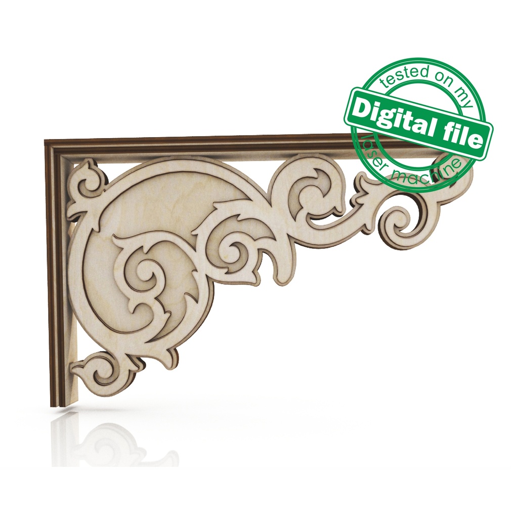 DXF, SVG files for laser Decorative Rustic Corbel, Home Decor, Vector ...