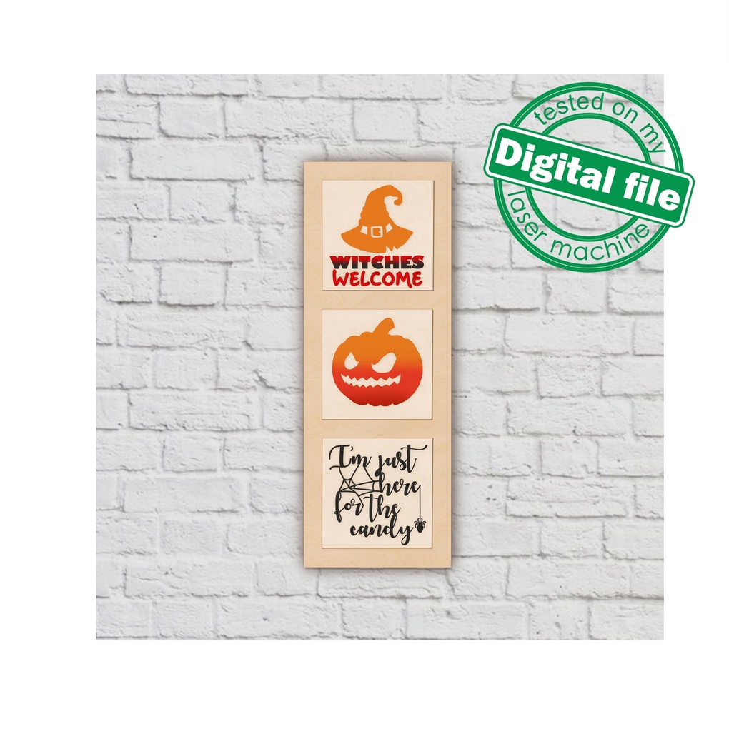 Halloween Interchangeable Decorative wooden sign, Fall Leaning Sign ...