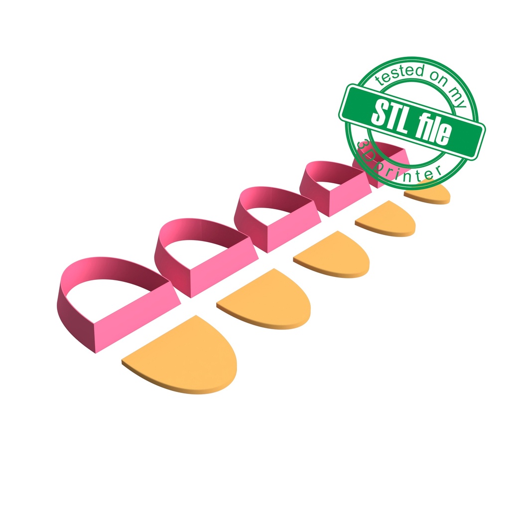Basic Shapes Half Oval, 5 Sizes, Digital STL File For 3D Printing ...