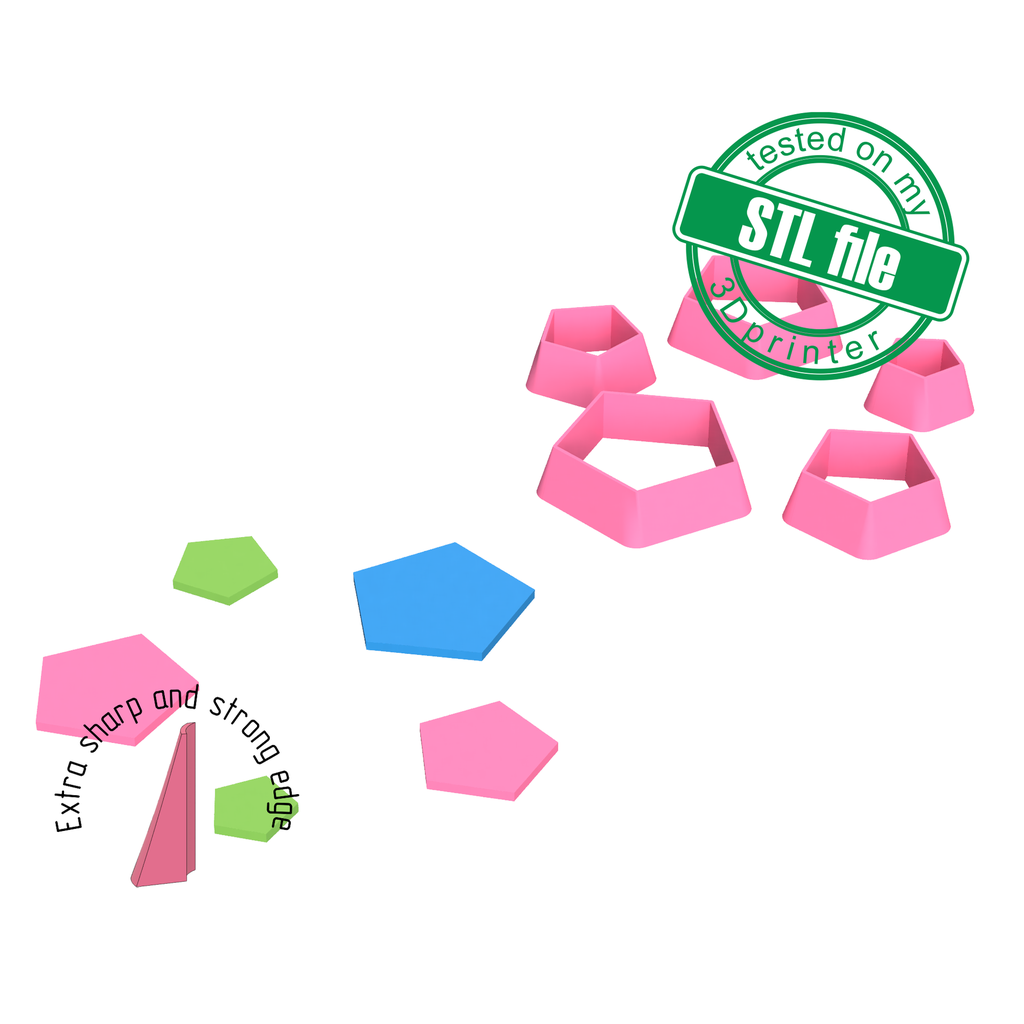 Basic Shapes Pentagon, 5 Sizes, Very strong edge, robust design ...