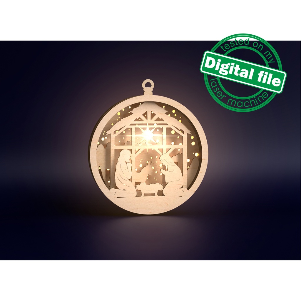 DXF, SVG files for laser Light-Up Christmas Ornament, Bethlehem star ...